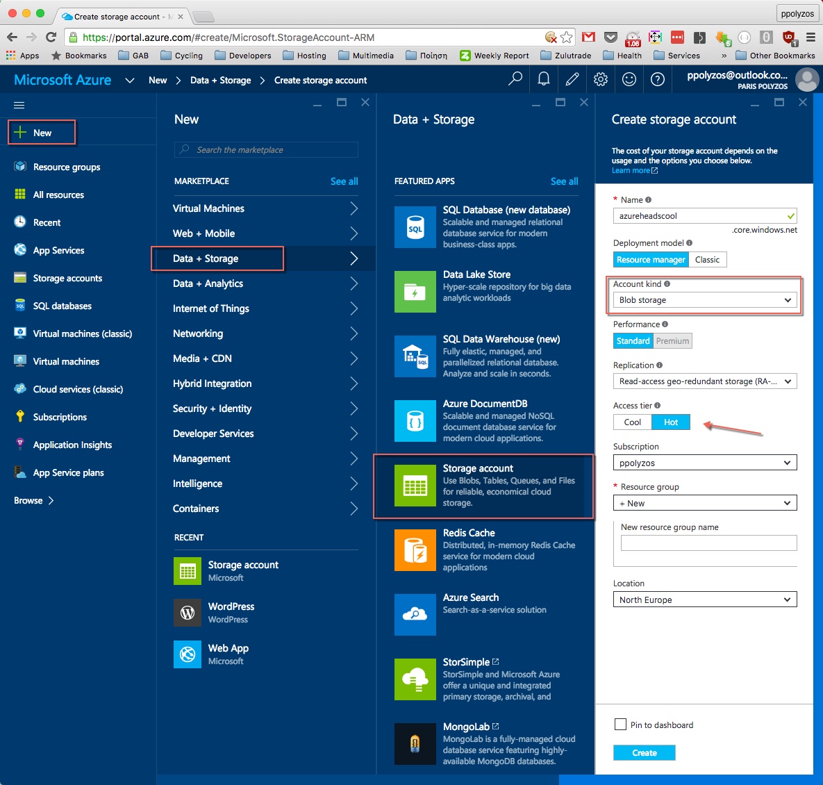 Storage: Azure Cool Blob Storage – AzureHeads